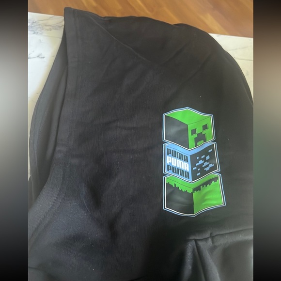 Puma | Shirts | Puma Minecraft Black Hoodie Xl Mad Small Black | Poshmark